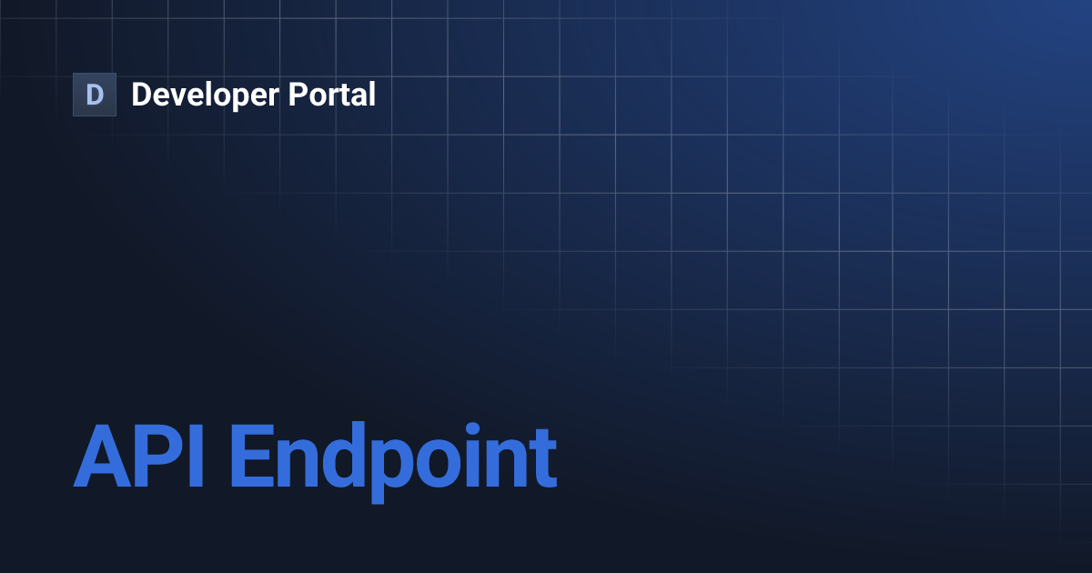 API Endpoint | Developer Portal