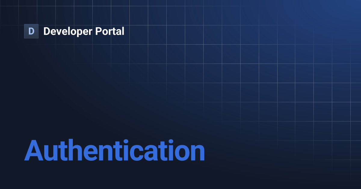 Authentication | Developer Portal